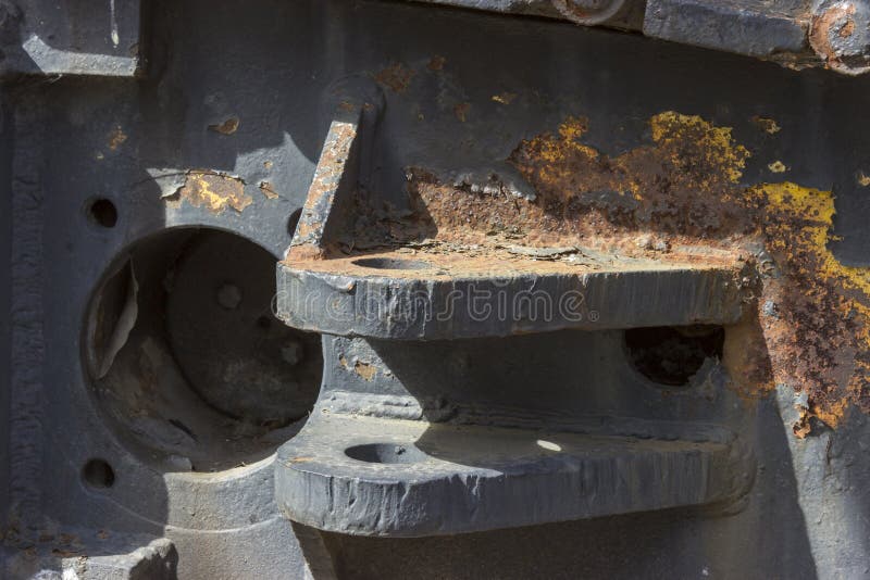 Rusty Flange Of Industrial Pipeline Fastened By Bolts And Nuts Stock ...