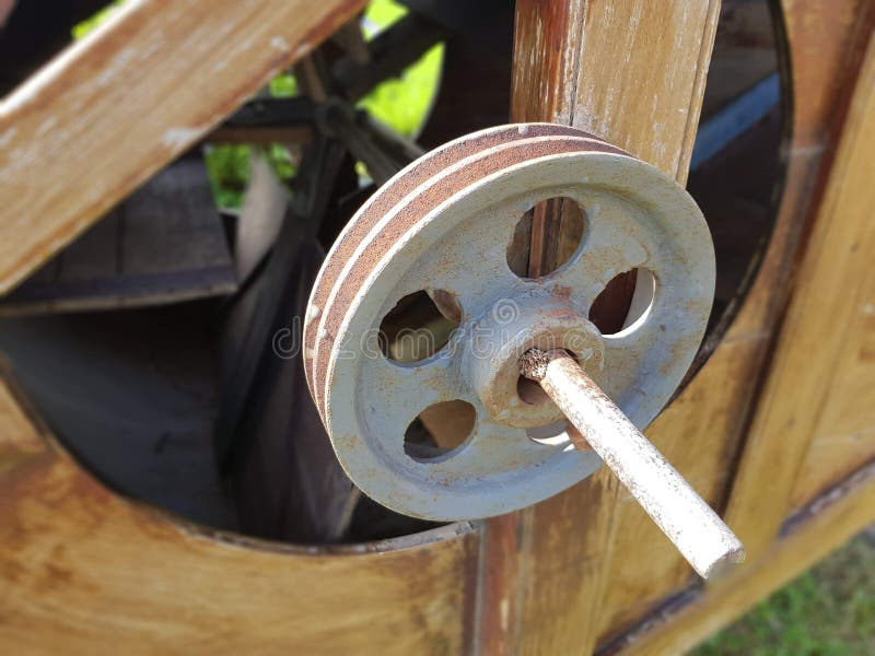 Old rusty flywheel stock image. Image of belt, machines - 137835727