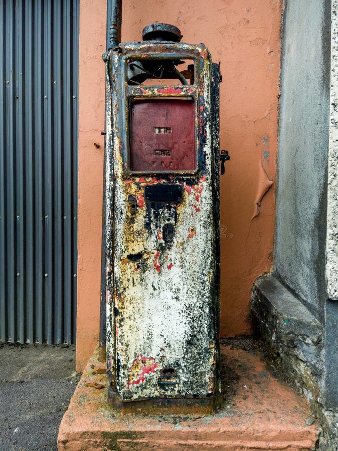 Old Rusty Fuel Pump in Dunkineely, County Donegal - Ireland Stock Photo ...
