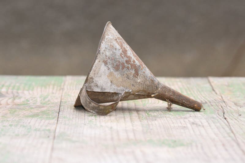Old Oil Funnel on Rusty Metal Oil Barrels at Shipyard.Phuket Stock ...