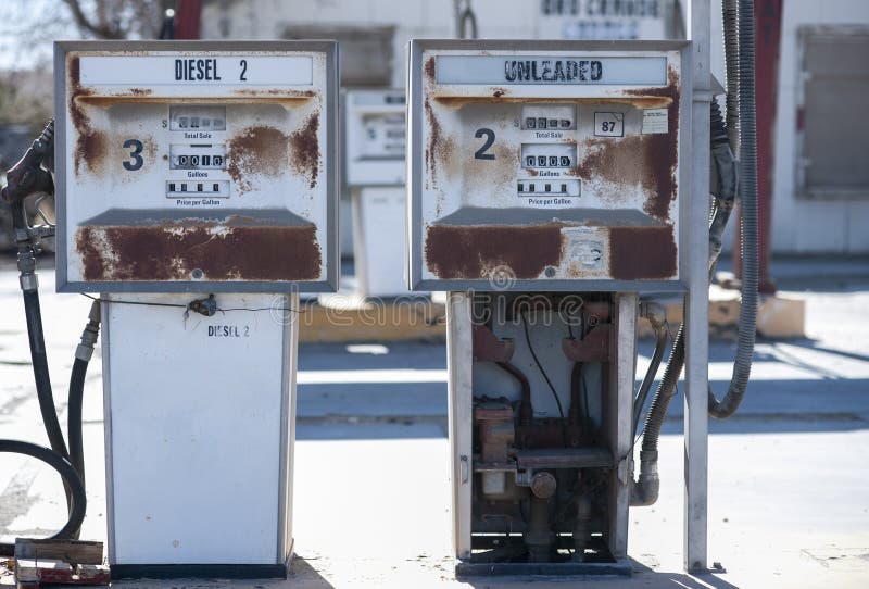 Old rusty gas pumps stock photo. Image of pump, station - 31606236