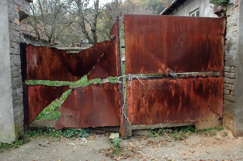 Old, rusty gate stock photo. Image of dirt, color, iron - 97527482
