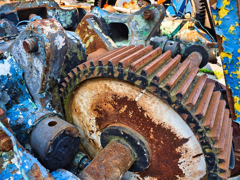 Old gear driven machine stock image. Image of rusted - 330063925