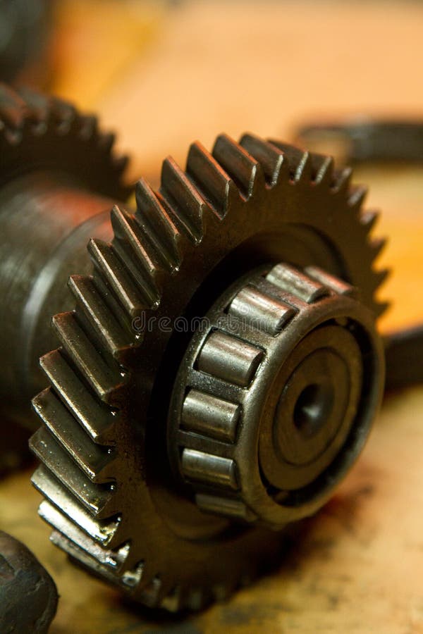 Old Rusty Gear Engine Wheels, Close-up Stock Image - Image of metal ...