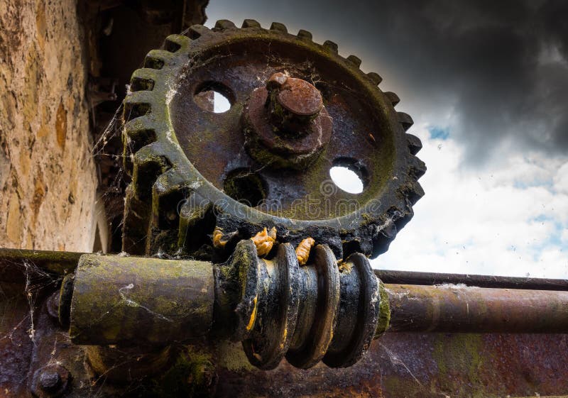 Old and Rusty Pinion Gear of Mechanical Machine Stock Image - Image of ...