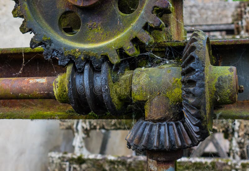 Old and Rusty Pinion Gear of Mechanical Machine Stock Image - Image of ...