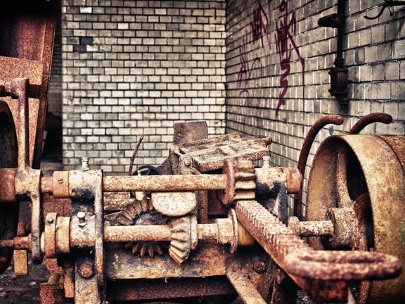 Old rusty gears stock photo. Image of peeled, engineering - 20706102