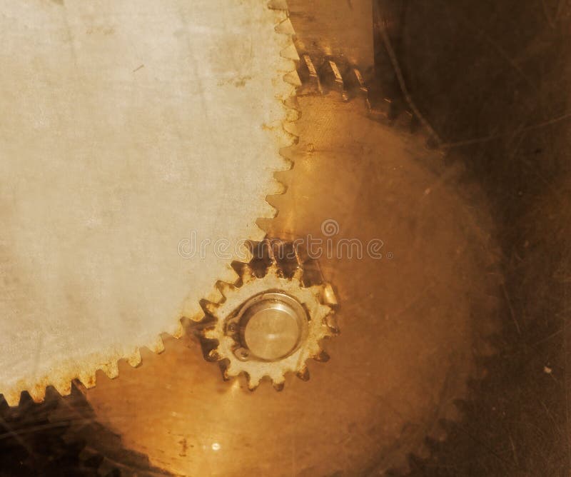 Old Rusty Gears through Scratched Glass Stock Photo - Image of ...