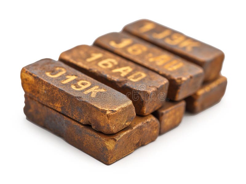 Old Rusty Gold Bars Isolated Stock Illustration - Illustration of ...