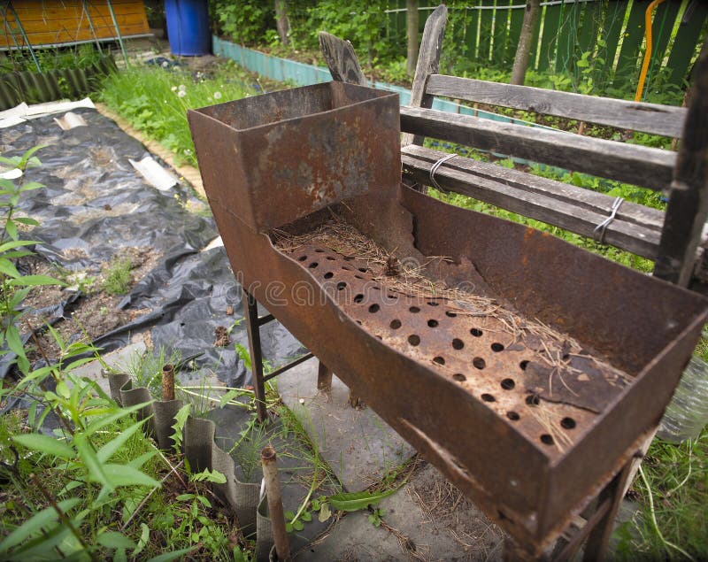 Old rusty grill stock photo. Image of household, rusty - 223804964