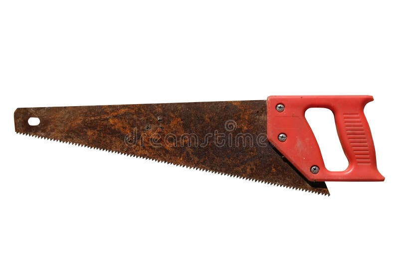 Old Rusty Hacksaw Isolated On White Background Stock Image - Image of ...