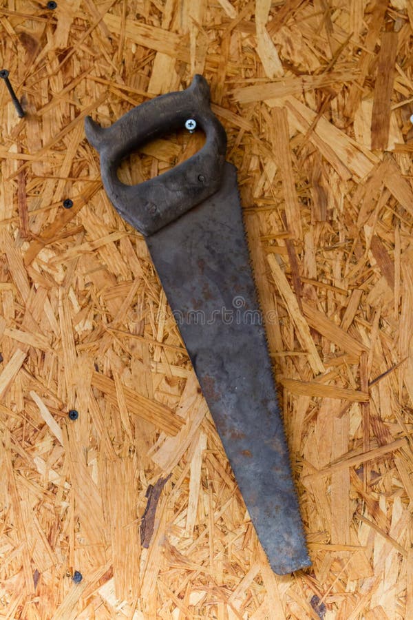 Old rusty hacksaw stock image. Image of wood, tool, metallic - 87114903