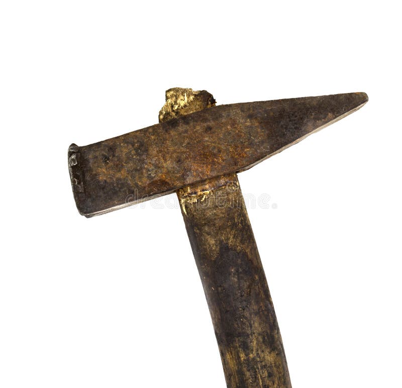 Old Rusty Hammer Head Isolated on White Background Stock Photo - Image ...
