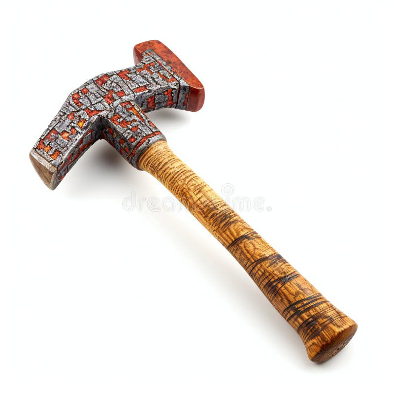 Old Rusty Hammer Isolated on White Background Stock Illustration ...