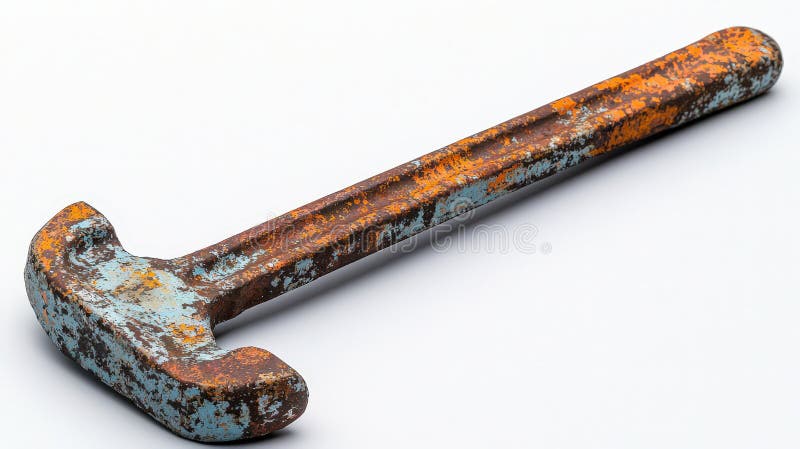 Old Rusty Hammer Placed on a Plain White Background for Product ...