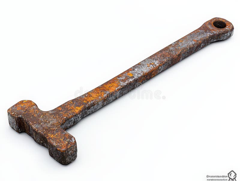Old Rusty Hammer on a Plain White Background Showcasing Wear and Tear ...