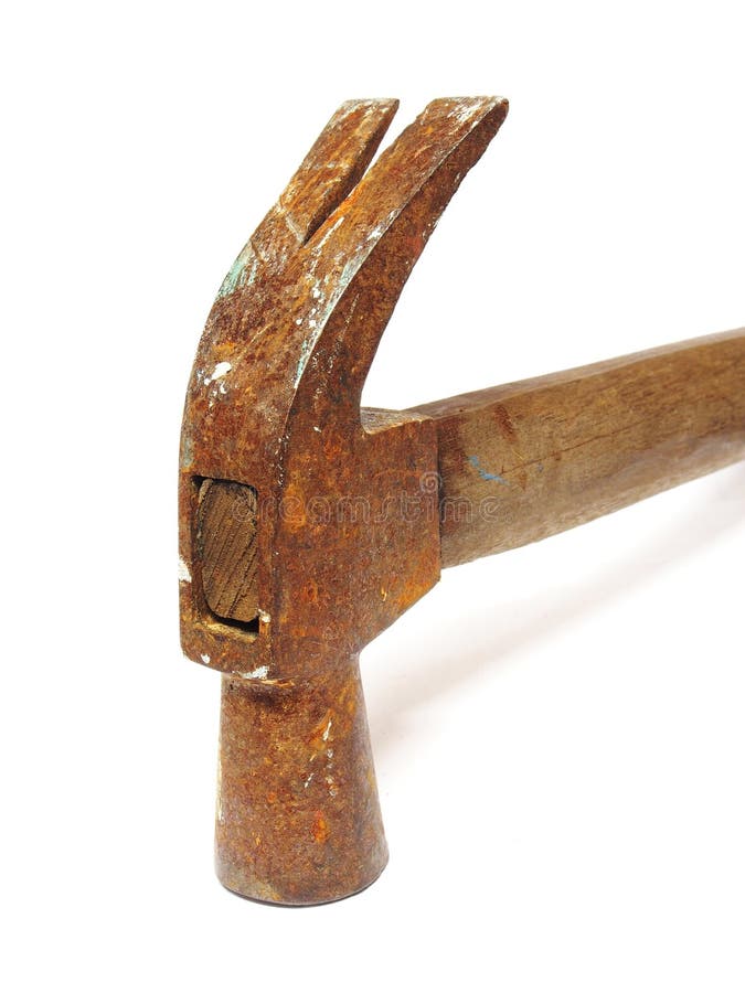 Old rusty hammer isolated stock image. Image of hammer - 16267263