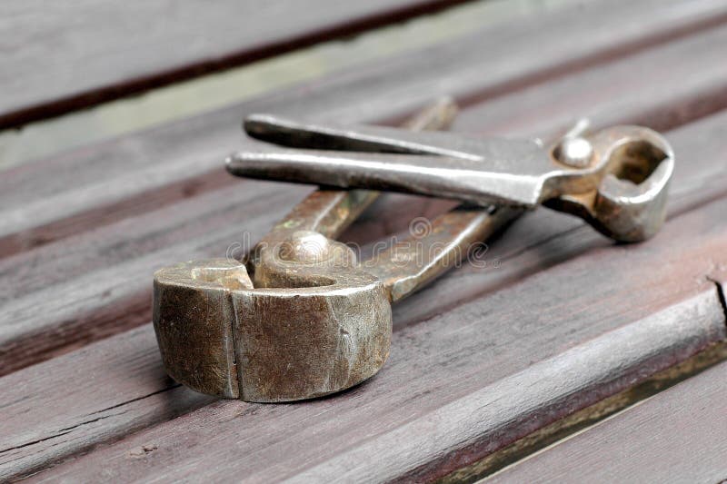 Old Rusty Hand Carpentry Tools. Vintage Pliers. Stock Image - Image of ...