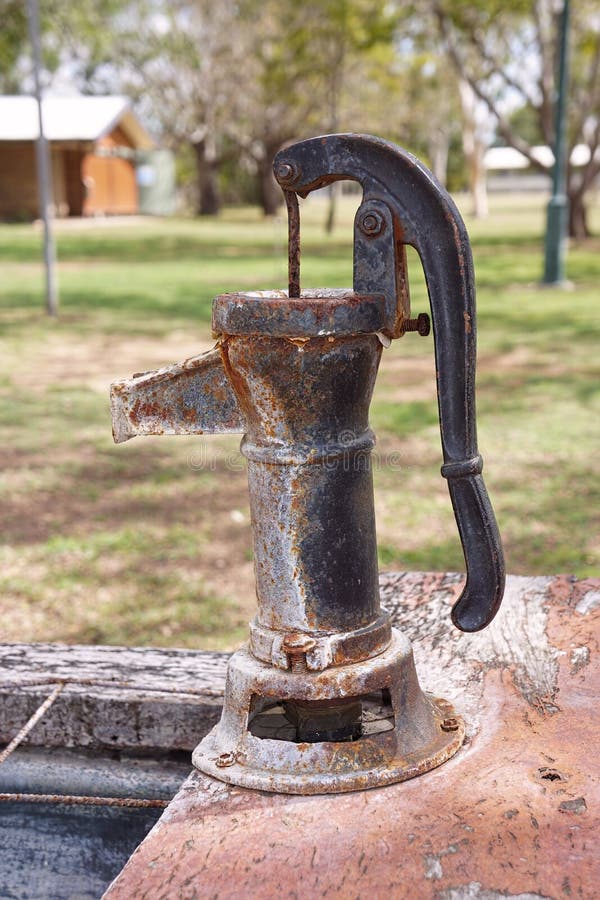 Old Rusty Hand Pump for Water. Stock Image - Image of manual, retro ...