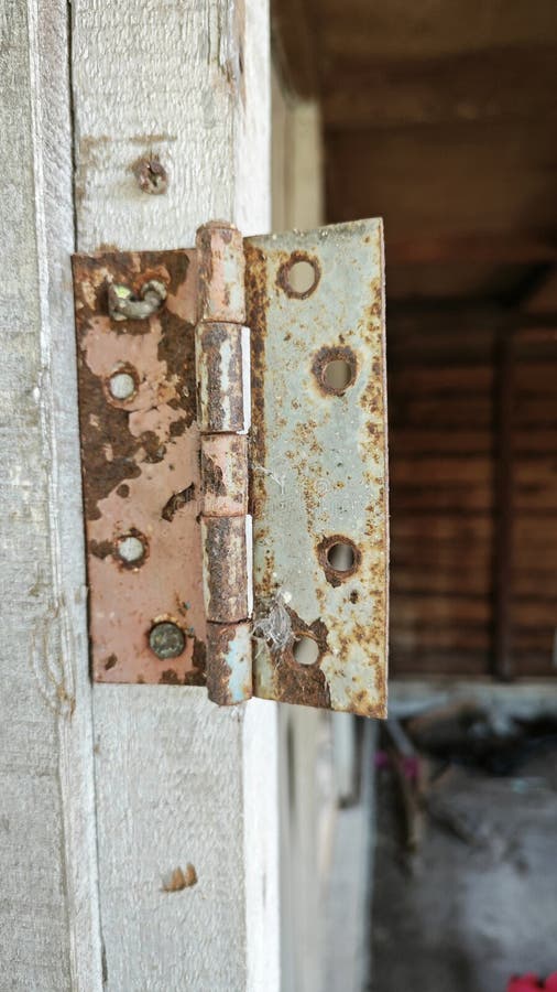 Old Rusty Hinge without the Door Frame at the Abandoned Wood House ...