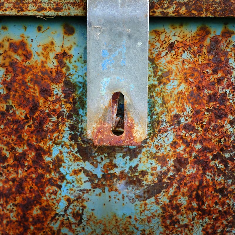 Old Rusty Hinge on Metal Box Stock Photo - Image of texture, safe ...