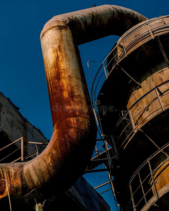 Old rusty industrial pipe stock image. Image of outdoors - 93155733