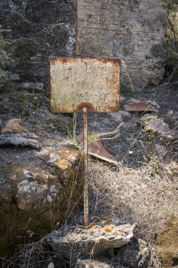 Old rusty information sign stock image. Image of sign - 147838807