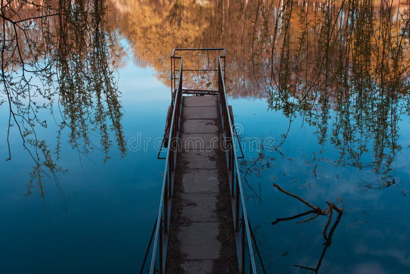 Old, Rusty, Iron Bridge on the Lake, Sea Stock Photo - Image of metal ...