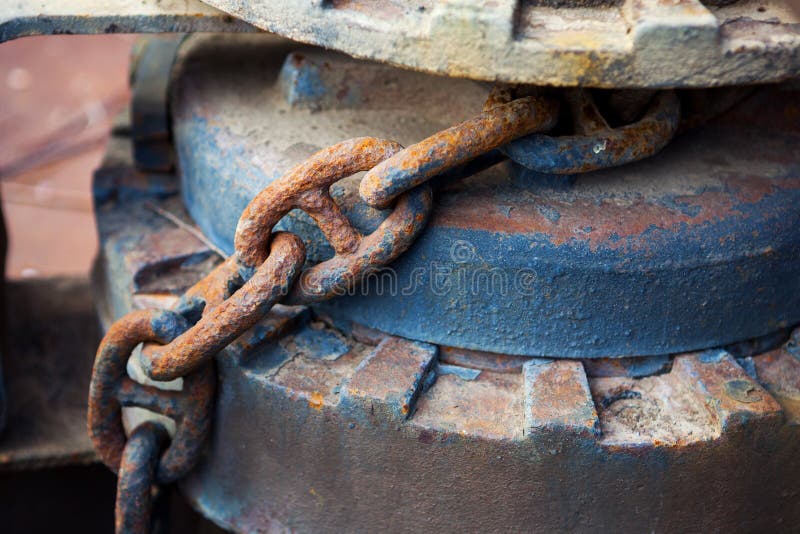 Old Rusty Iron Chain Closeup Stock Image - Image of brown, heavy: 61254491