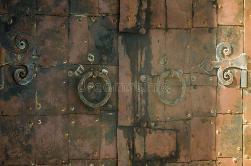 Old rusty iron door forged stock photo. Image of forge - 87825918