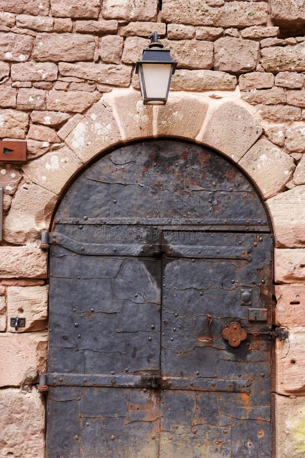Old Iron Door of the Medieval Castle Stock Image - Image of entry ...