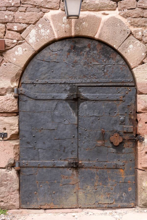 Old Iron Door of the Medieval Castle Stock Image - Image of building ...