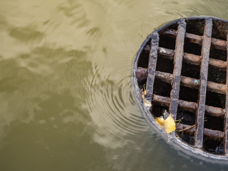Rusty Drain Grate in a Park Pond Stock Photo - Image of ripple, surface ...