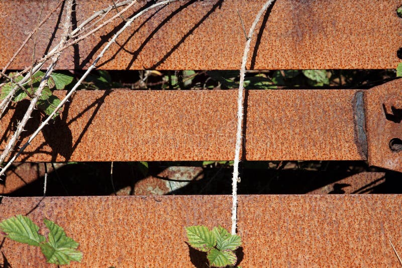 Old Rusty Iron Fence Panel Background Stock Photo - Image of industrial ...