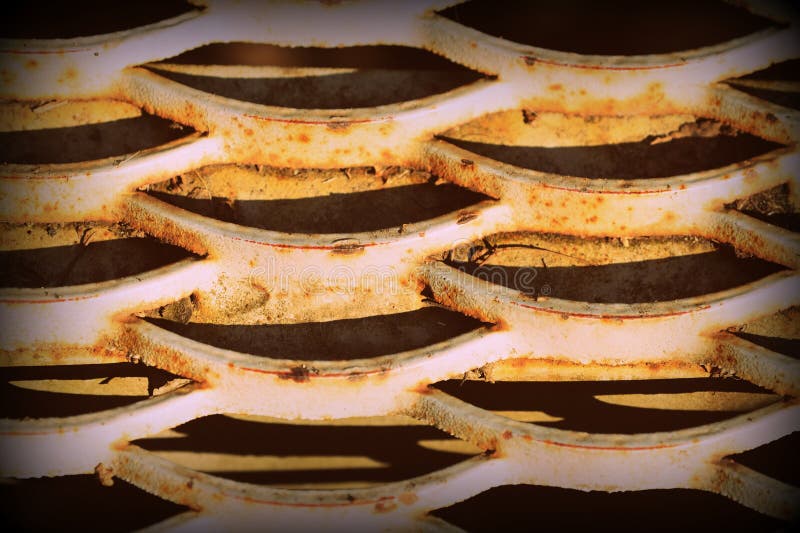 Old Rusty Iron Grid Illuminated by the Sun Close Up. Abstract ...