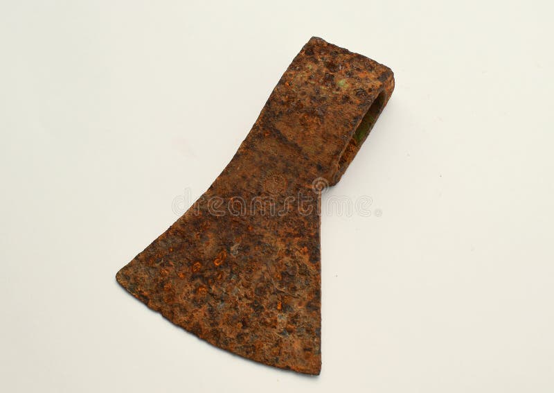 Old rusty, iron hatchet. stock image. Image of hatchet - 145293217