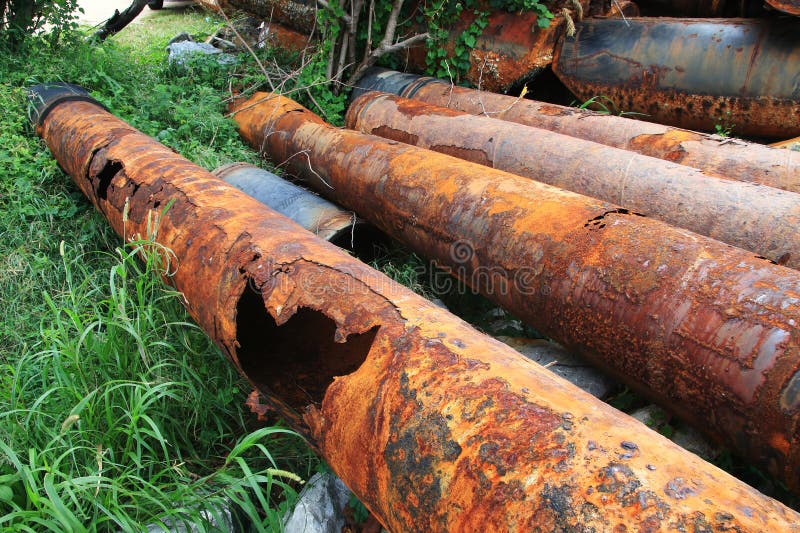 Old Rusty Iron Reticular Structure with Metal Tubular Profiles Stock ...