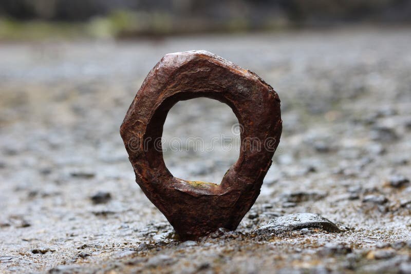 An old rusty iron ring stock image. Image of security - 76781147