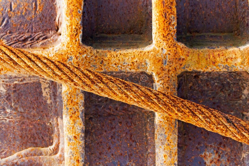 Old Rusty Iron Rope on a White Background Stock Image - Image of ...
