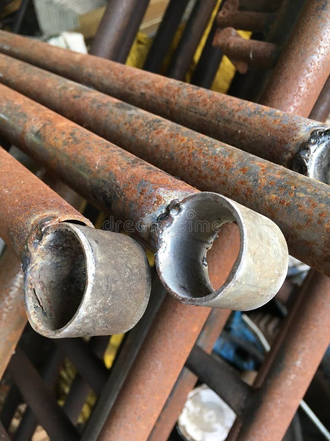 Iron Scaffolding on the Ground Stock Image - Image of steel, industry ...