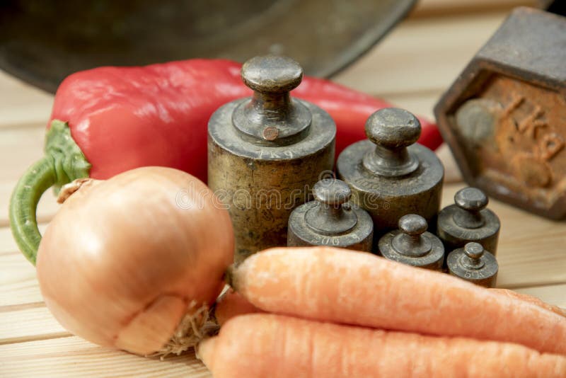 Old Rusty Iron Scale Weight Stock Photo - Image of antique, table ...