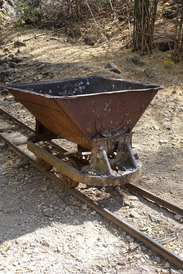 Old rusty iron trolley stock image. Image of surface - 256948883