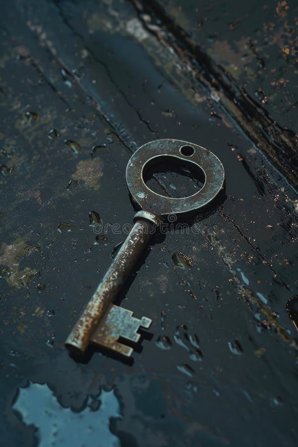 Old Rusty Key Laying on the Ground, Suitable for Vintage Design ...