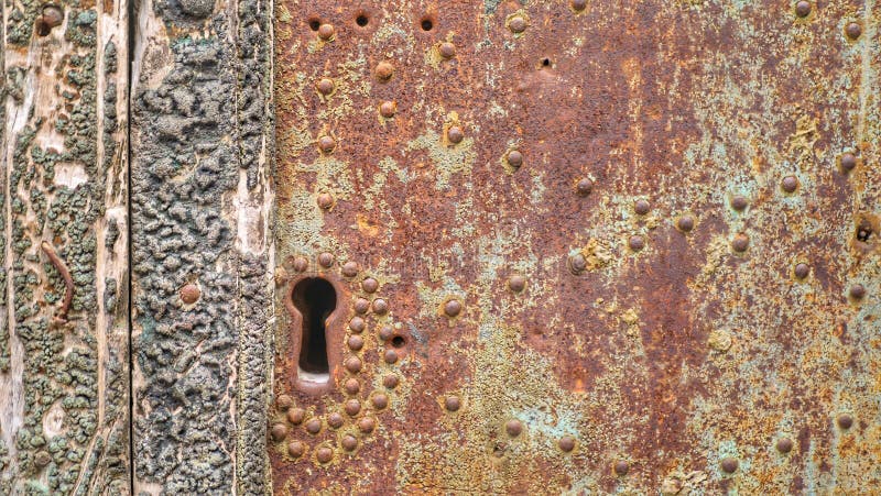 Old Rusty Keyhole in a Rusty Iron Door Stock Image - Image of texture ...