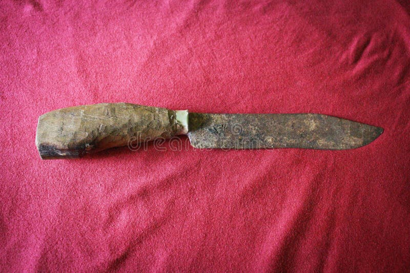 Rust Knife with a Red Background Stock Image - Image of background ...