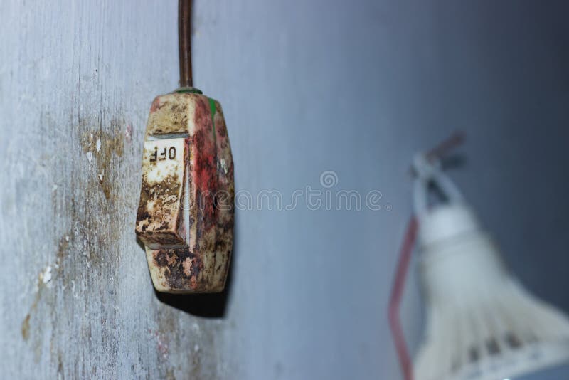 Old and Rusty Light Switch on Wall Stock Image - Image of design ...