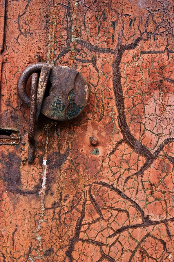 Old rusty lock stock photo. Image of nail, power, rough - 12624158