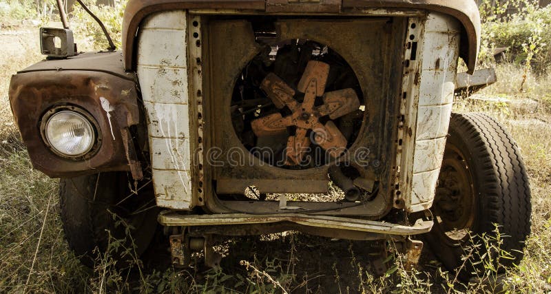 Old Rusty Lorry Shell Showing Weathering and Decay Due To Environment ...