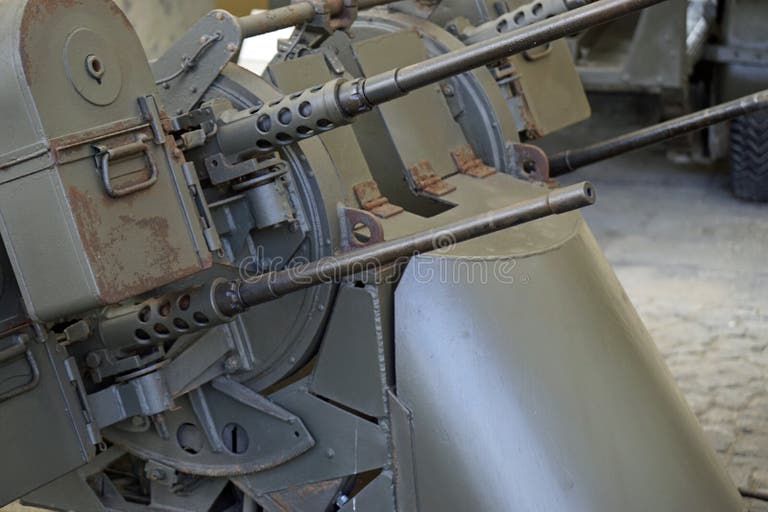 Old Machine Gun for Defence Stock Photo - Image of weapon, machine ...