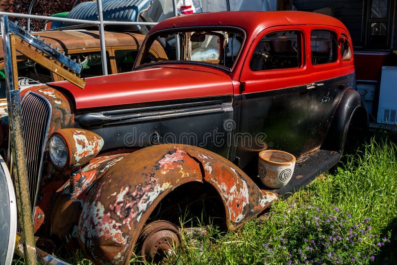 Old Rarity Broken Car. Old Rusty Machine Stock Photo - Image of retro ...